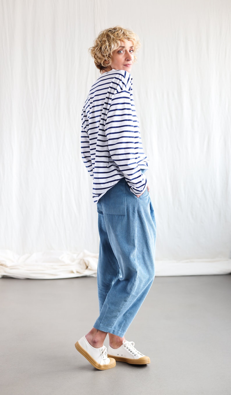 Boxy Tapered Leg Wide Wale Cord Trousers OFFON CLOTHING - Etsy