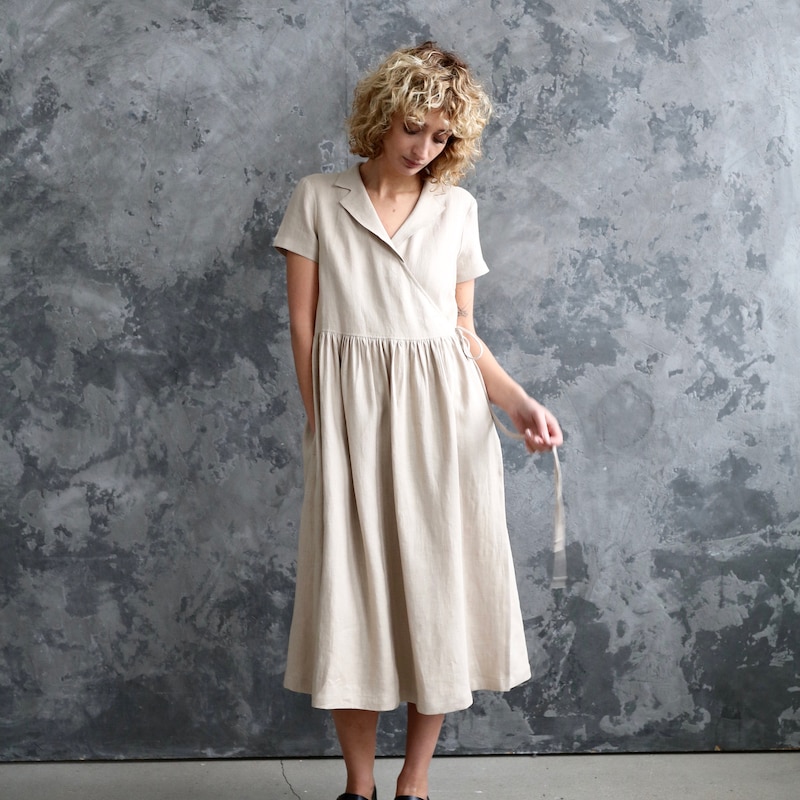 Linen Wrap Dress - Etsy