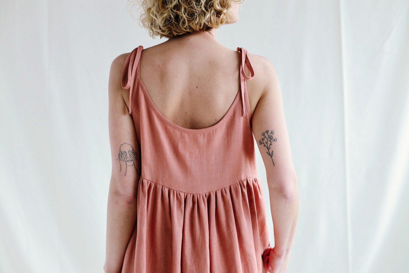 Tie Strap Linen Sundress / Handmade by OFFON Clothing - Etsy