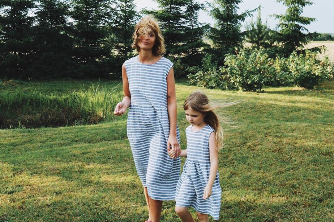 Linen Matching Mother and Daughter Dresses/matching Linen Dresses ...