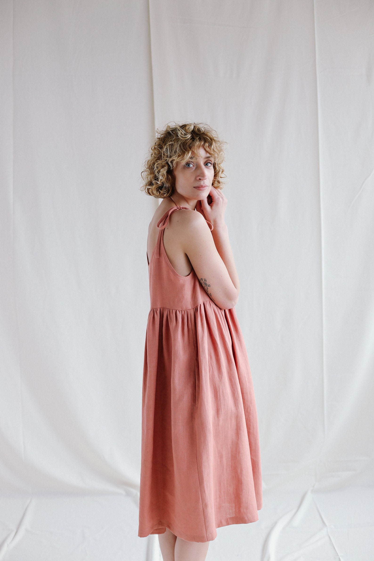 Tie Strap Linen Sundress / Handmade by OFFON Clothing - Etsy