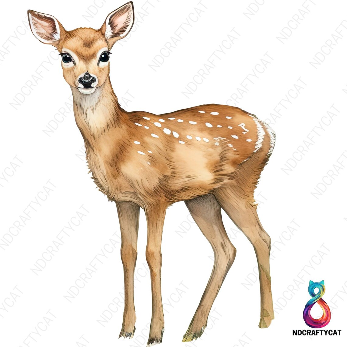 Retro Watercolor Deer Clipart, Vintage Woodland Animal Graphics ...