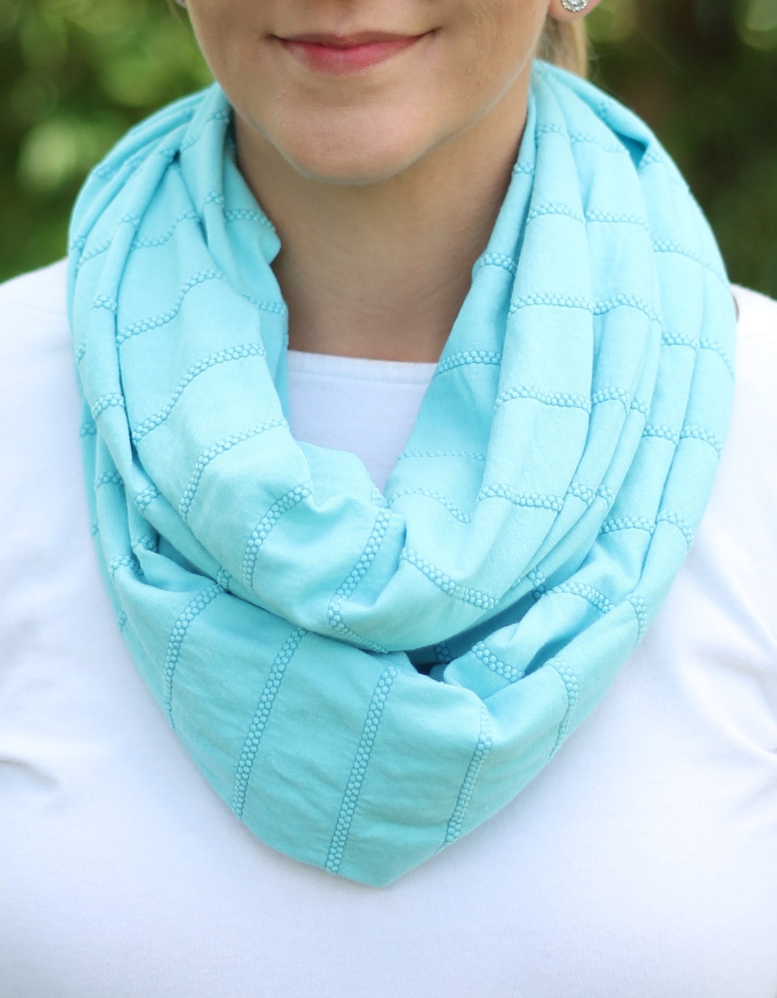 Solid Aqua With Raised Stripes Hold Me Close Nursing Scarf, Nursing ...
