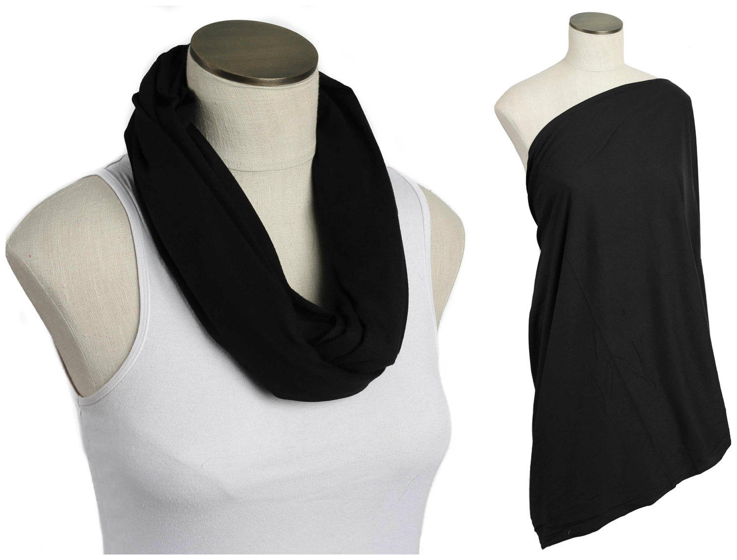 Solid Black Hold Me Close Nursing Scarf , Nursing Cover, Infinity Scarf ...