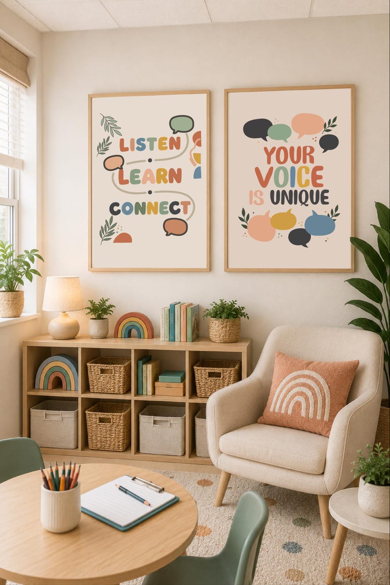 SLP Wall Art Set of Speech Therapy Classroom 2026 Pack, Pathology ...