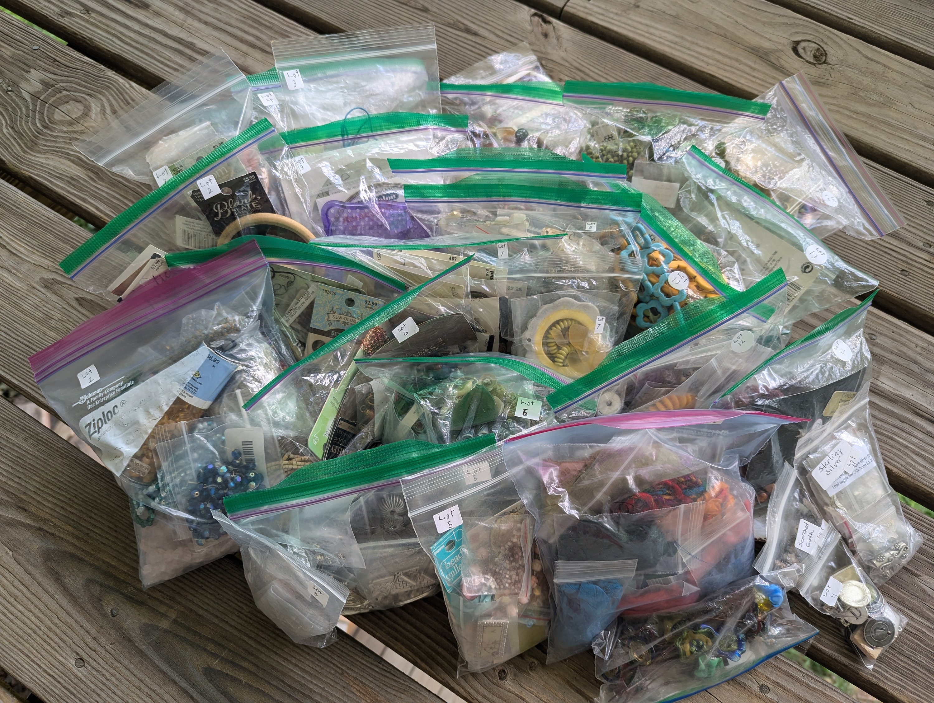 30 Dollar DESTASH Lot 13 & 14 Bulk Buttons and Artisan Beads, Stone ...