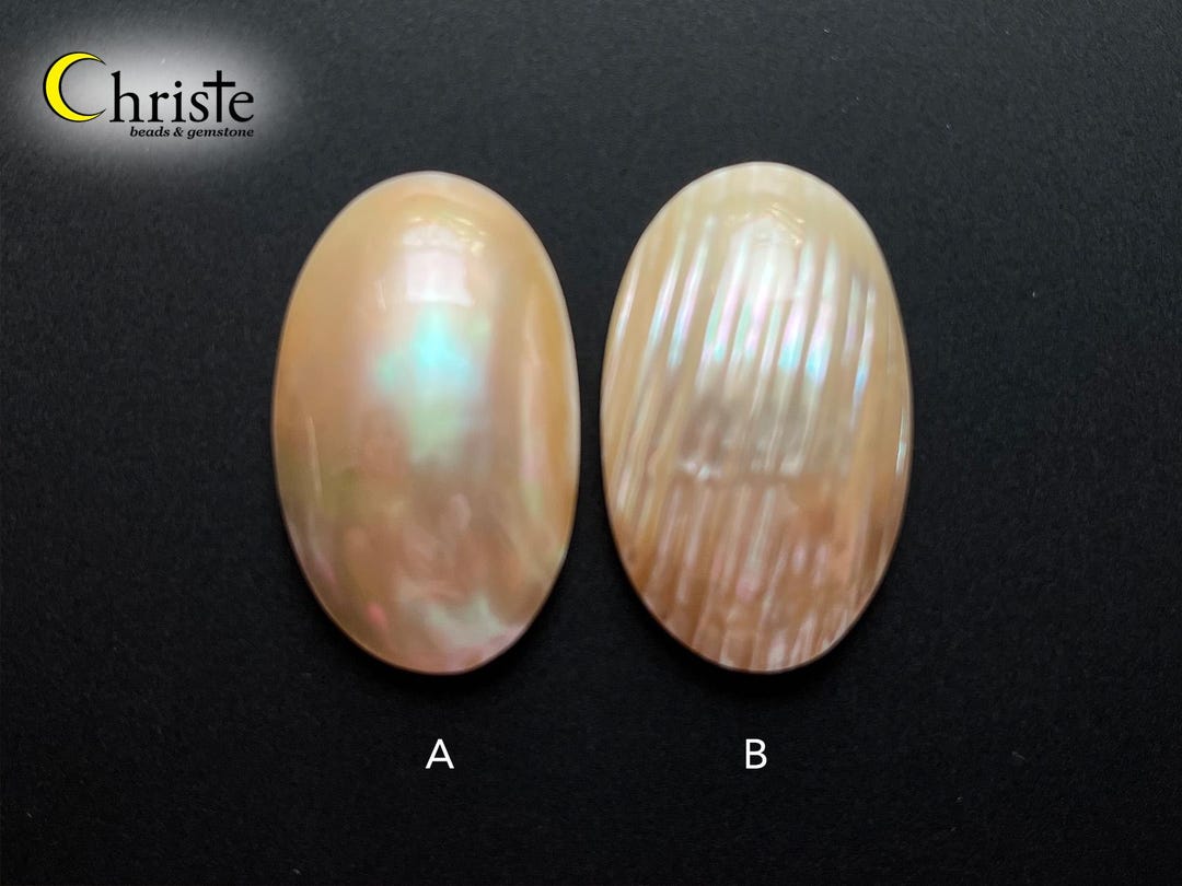 Cream / Ivory White Osmena Pearl Shell Cabochon Oval Size 20x35mm ...