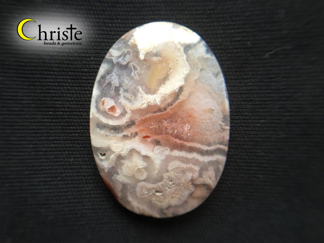 Translucent Agate Natural Pattern Quartz Oval Cabochon 30x42x6mm AG22 ...