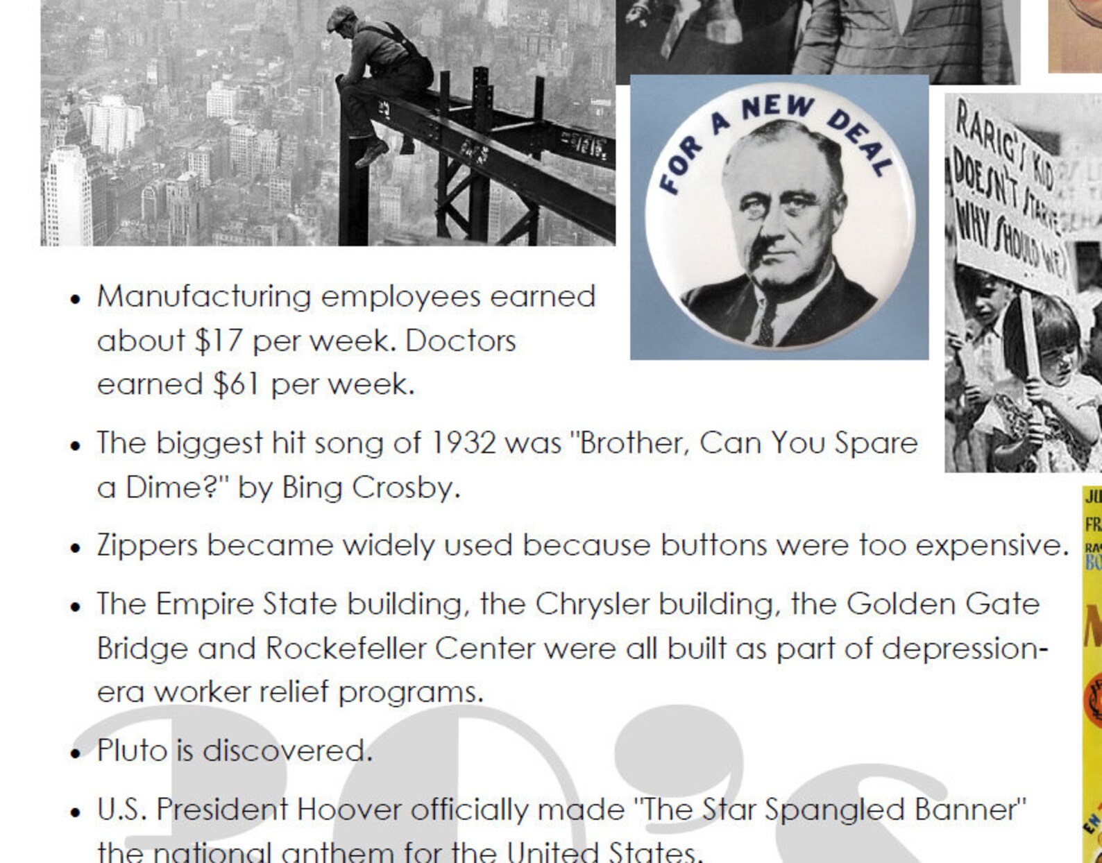 1920-2020 History Through the Decades Instant PRINTABLE Digital File - Etsy