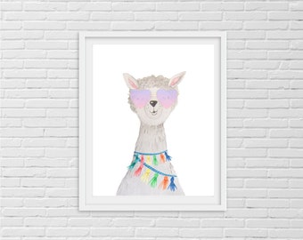 Baby Llama Nursery Decor Print Farm Animal Nursery Alpaca | Etsy