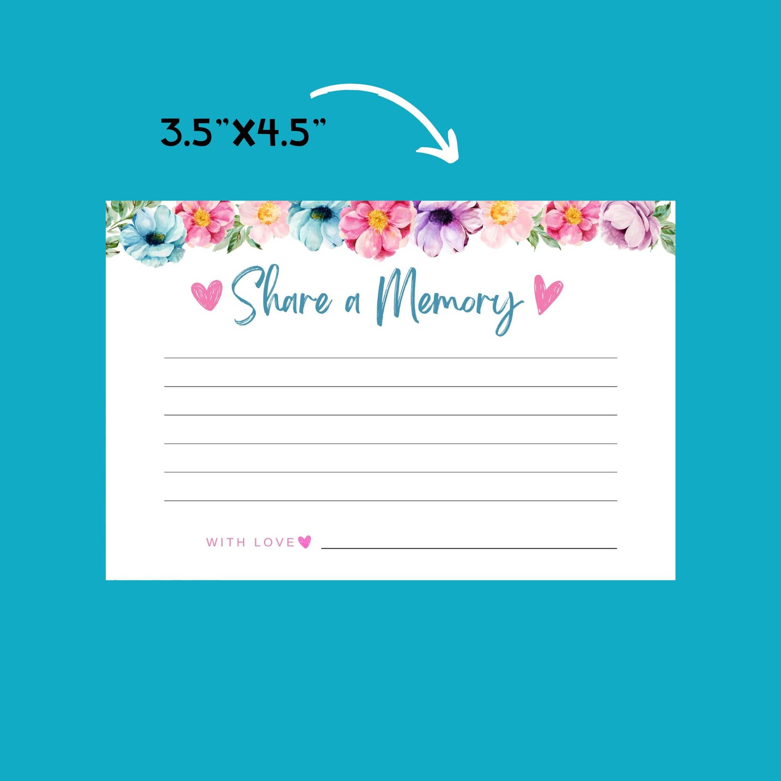 Share a Memory Card Template, Funeral Guest Book Alternative, Funeral ...
