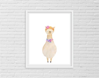 Baby Llama Nursery Decor Print Farm Animal Nursery Alpaca | Etsy