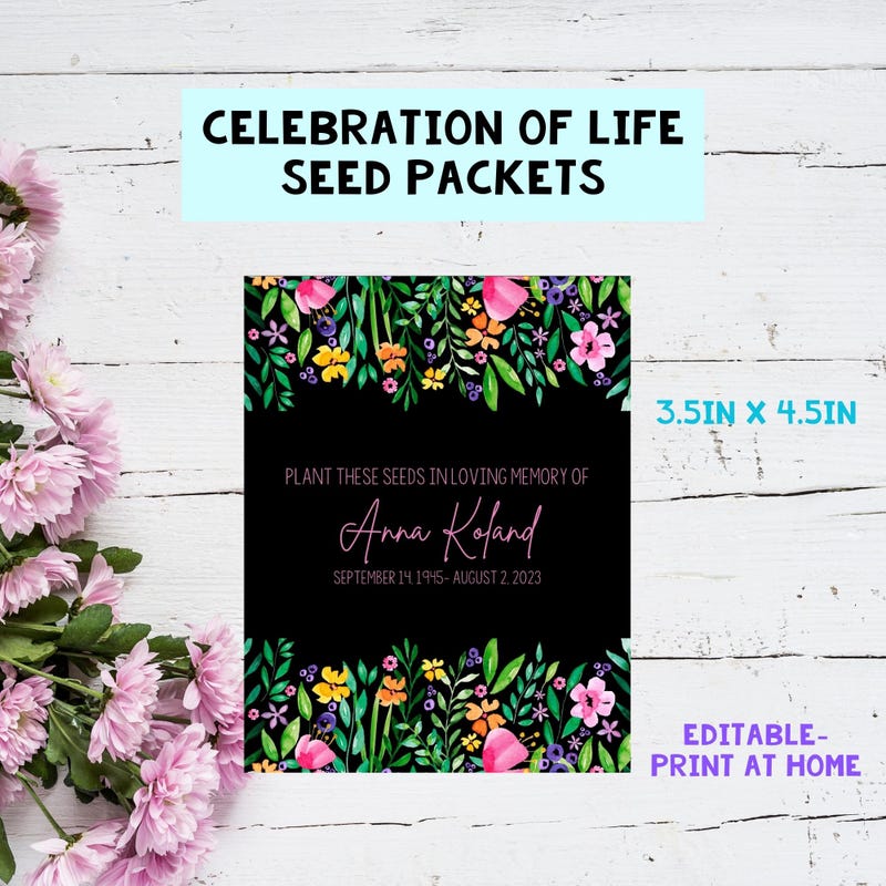 Memorial Seed Packet - Etsy