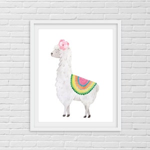 Baby Llama Nursery Decor Print, Farm Animal Nursery Alpaca Print, Llama ...