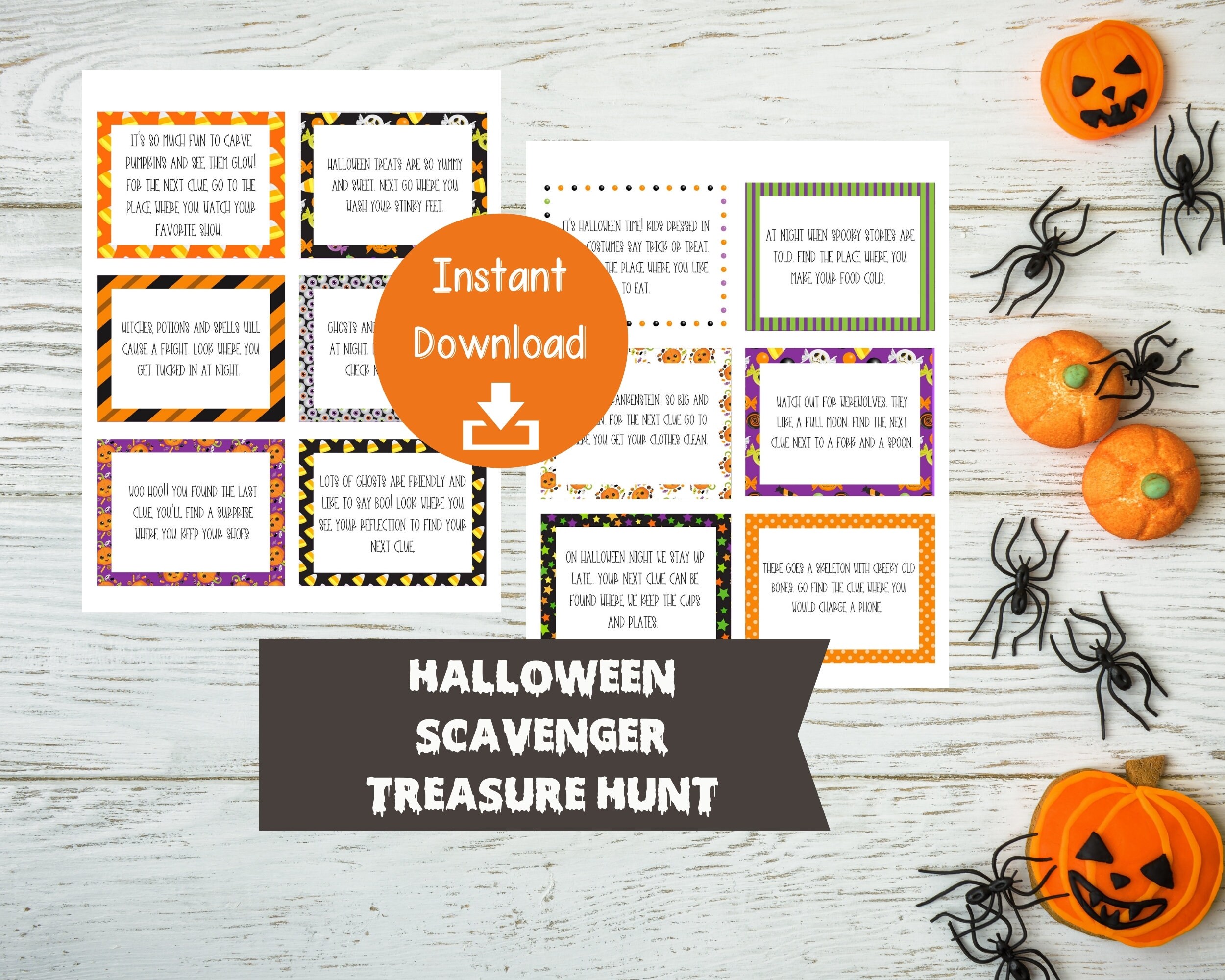 Halloween Scavenger Hunt Kids Treasure Hunt Clues Children - Etsy