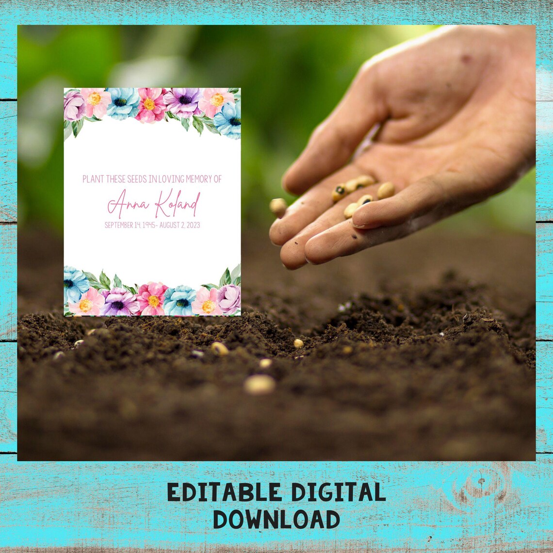 Funeral Seed Packets, Celebration of Life Seed Packets, Printable ...