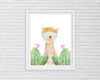 Baby Llama Nursery Decor Print Farm Animal Nursery Alpaca | Etsy