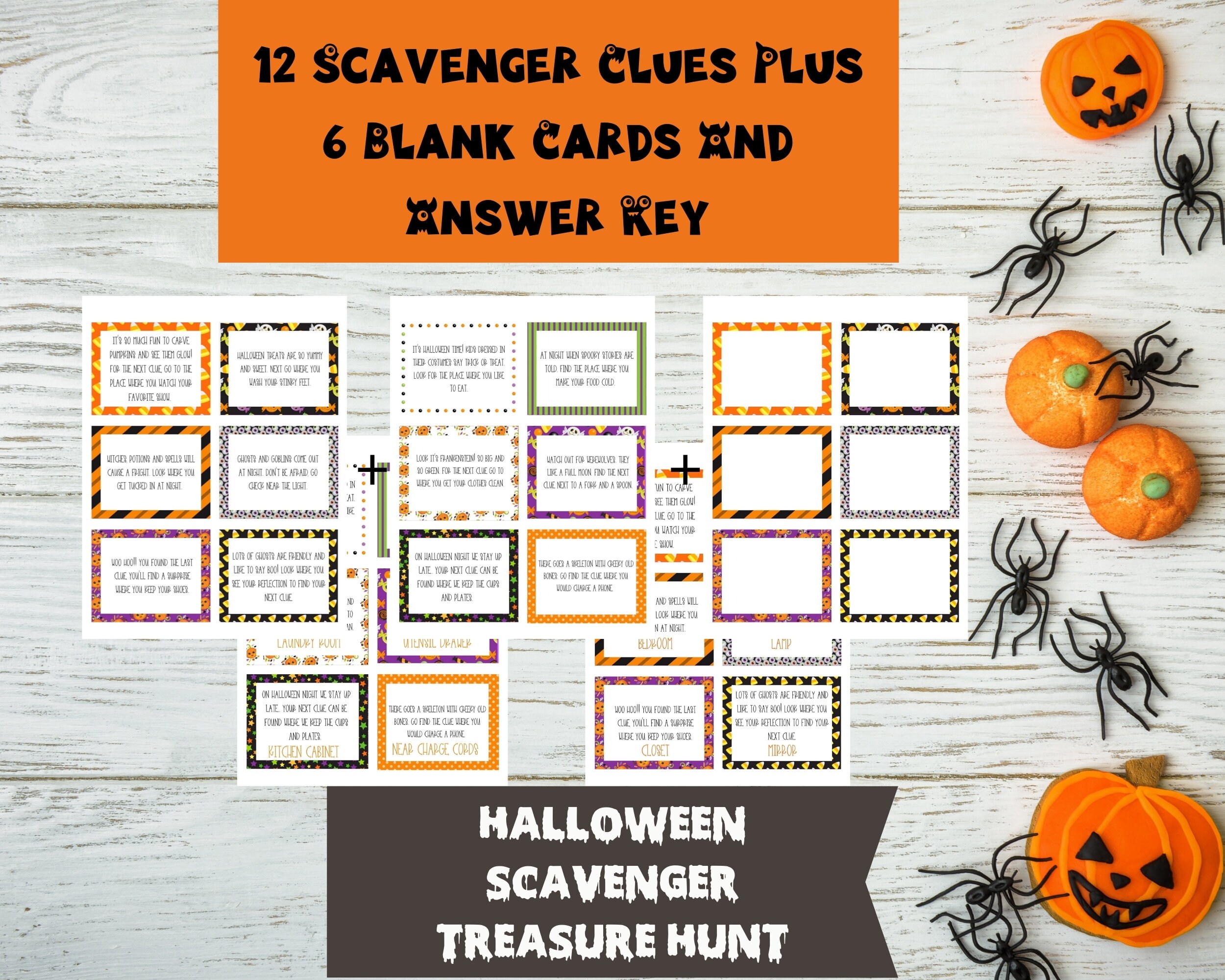 Halloween Scavenger Hunt Kids Treasure Hunt Clues Children - Etsy