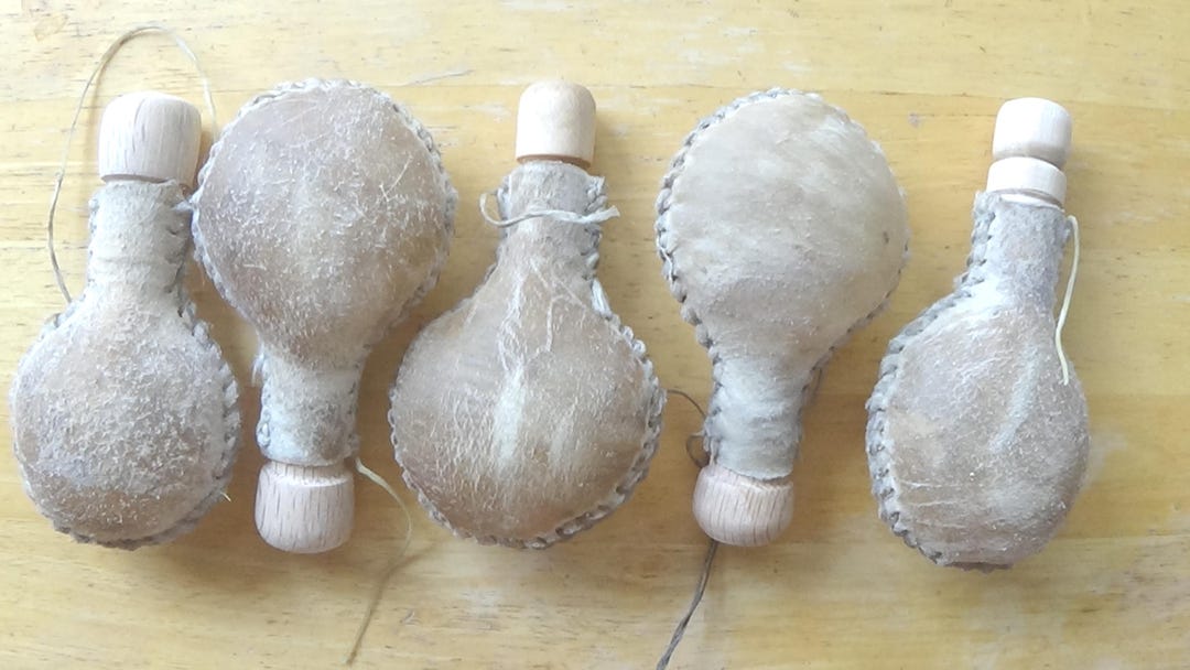 Elk Leather Medium Rawhide Ball Bag/tobacco Canteen- - Etsy
