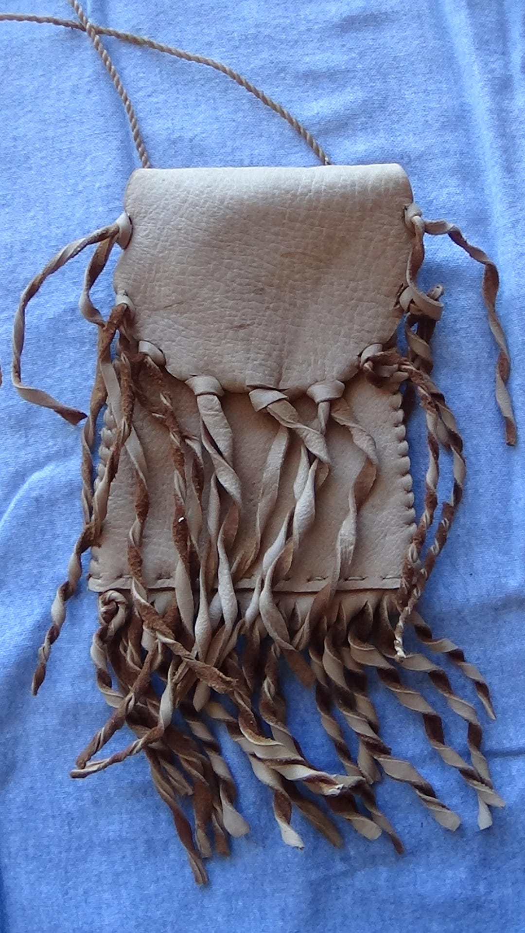 Genuine Leather Pouch With Twisted Leather Fringe - Etsy