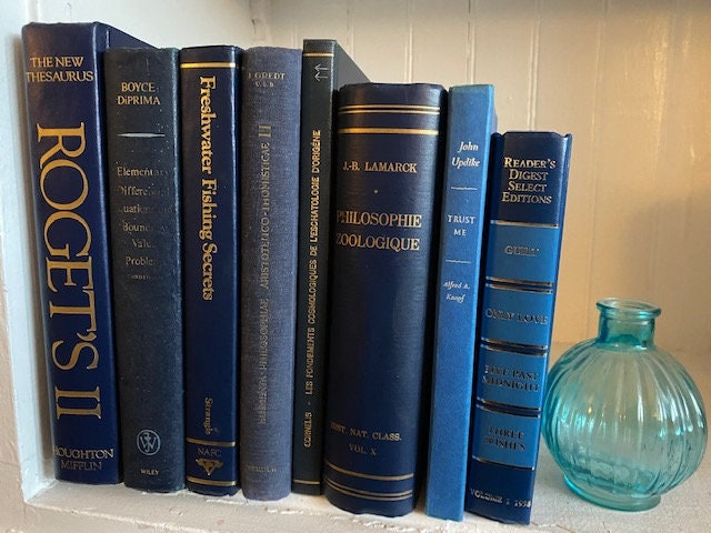 In the Navy Book Bundle. Blue Teal Navy Book Stack. Accent - Etsy