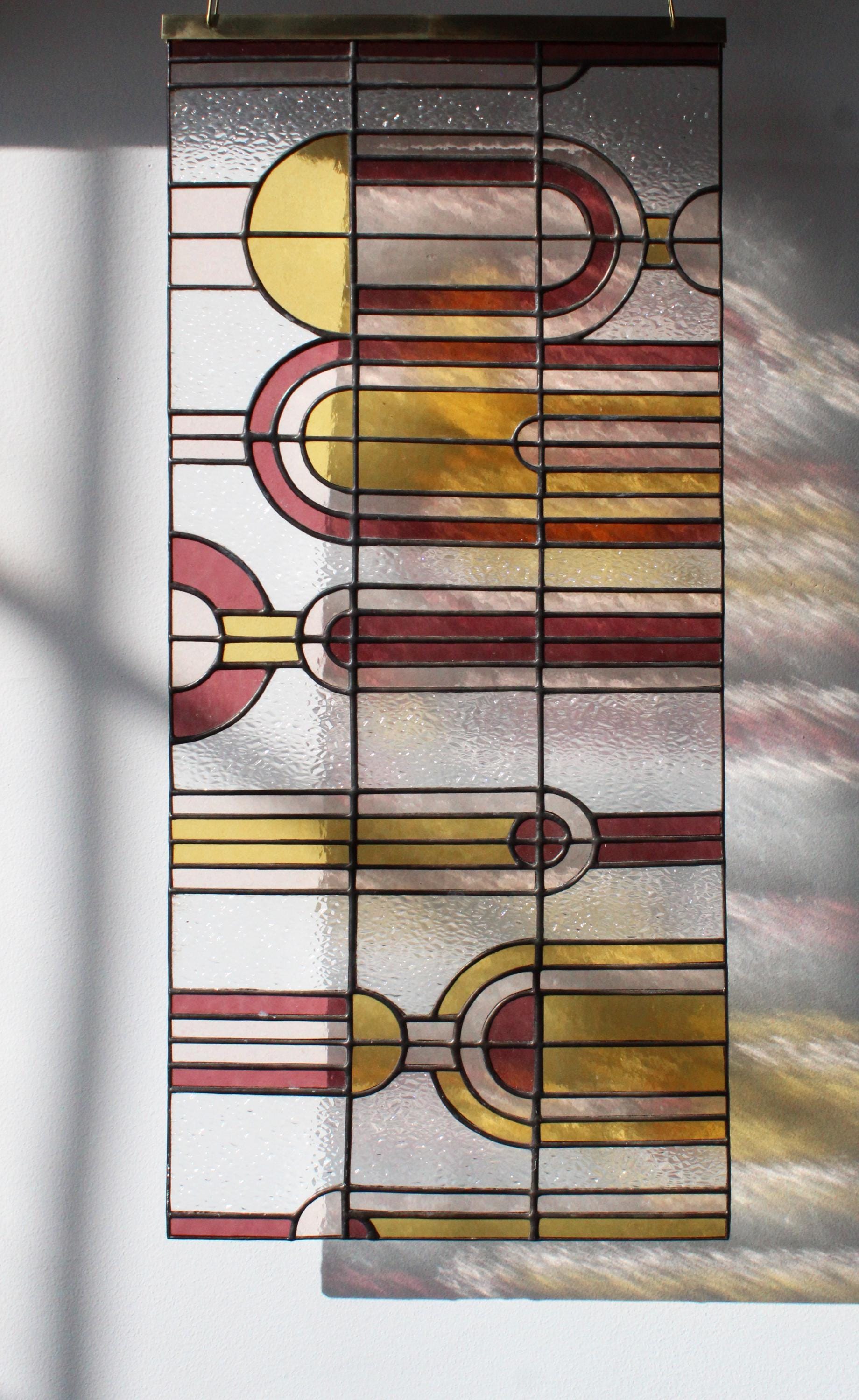 Blocks Panel #2 // Contemporary Stained Glass Ready to Hang - Etsy