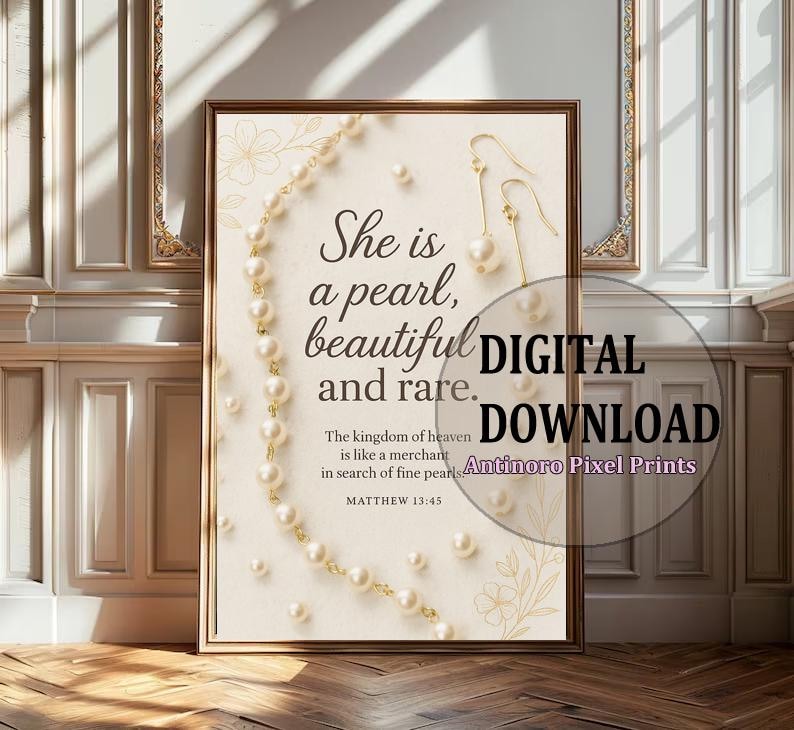 Pearl Scripture Art – Elegant Christian Home Decor (digital Download ...