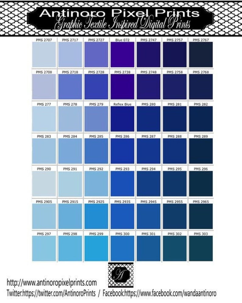 Choose Your Blue Art Color Card on Listing - Etsy