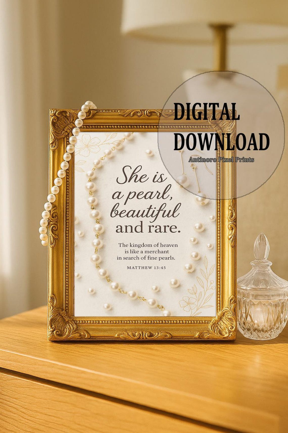 Pearl Scripture Art – Elegant Christian Home Decor (digital Download ...