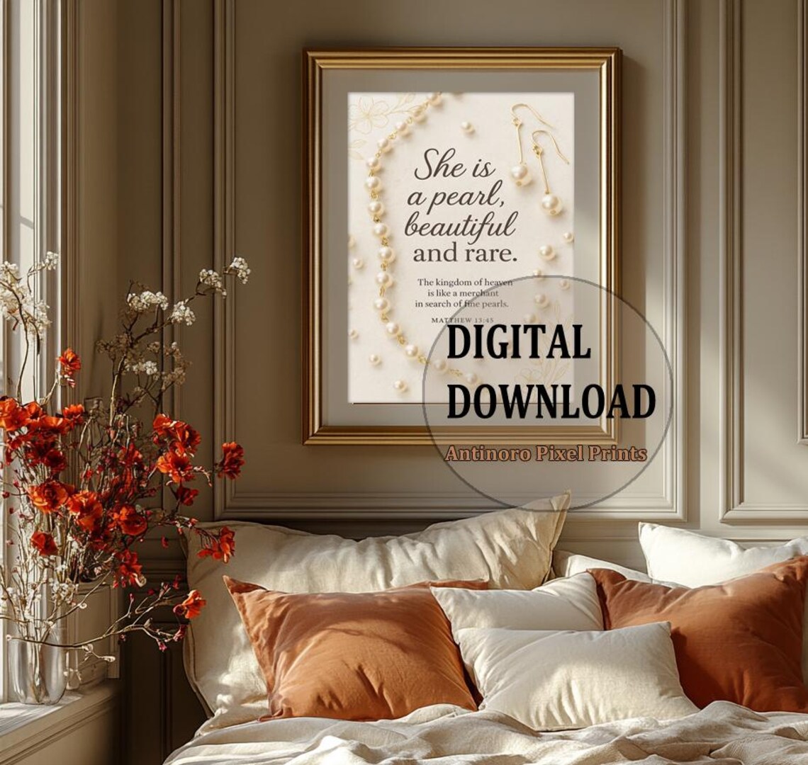 Pearl Scripture Art – Elegant Christian Home Decor (digital Download ...