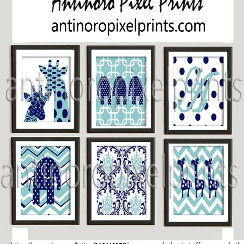 Aqua Elephant - Etsy