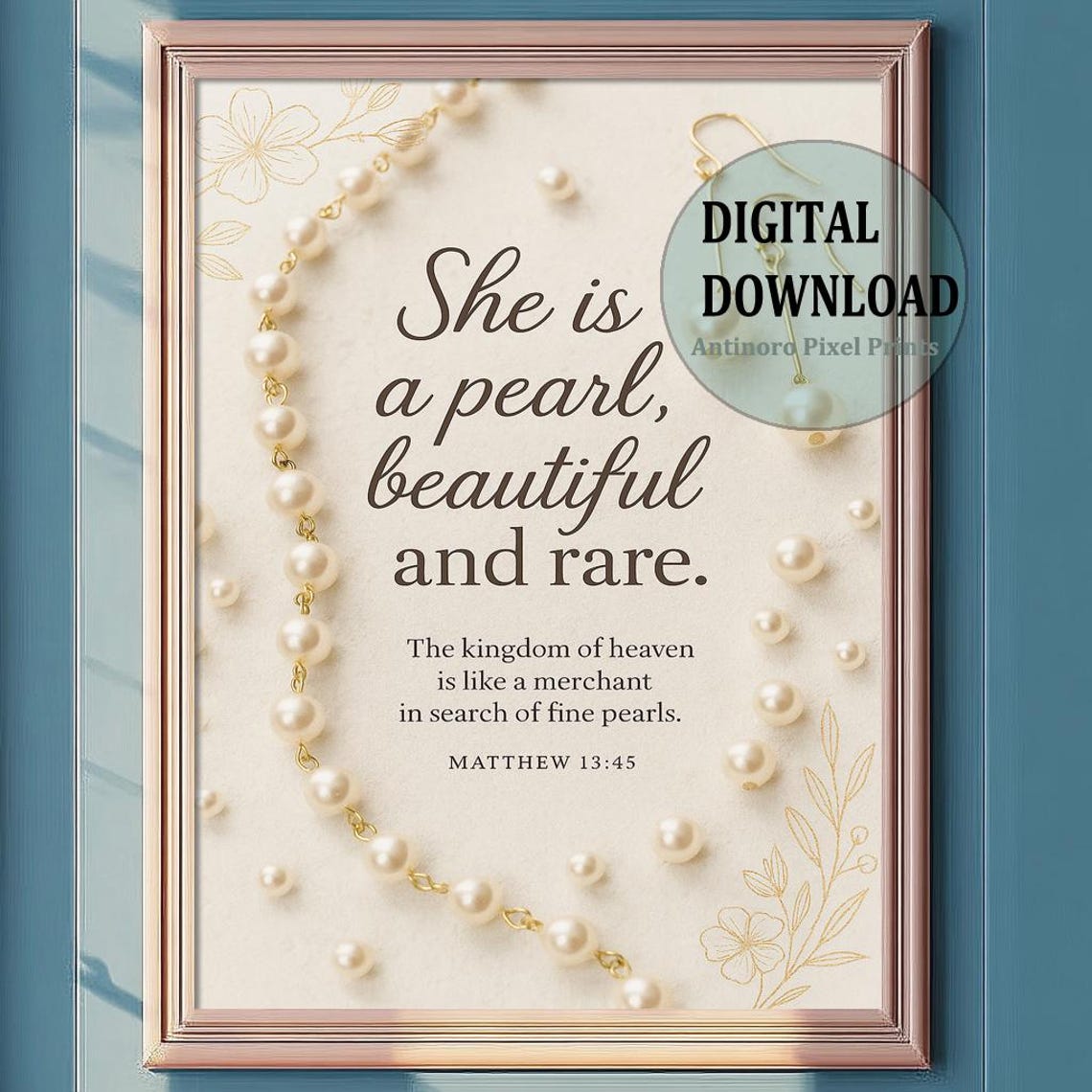 Pearl Scripture Art – Elegant Christian Home Decor (digital Download ...