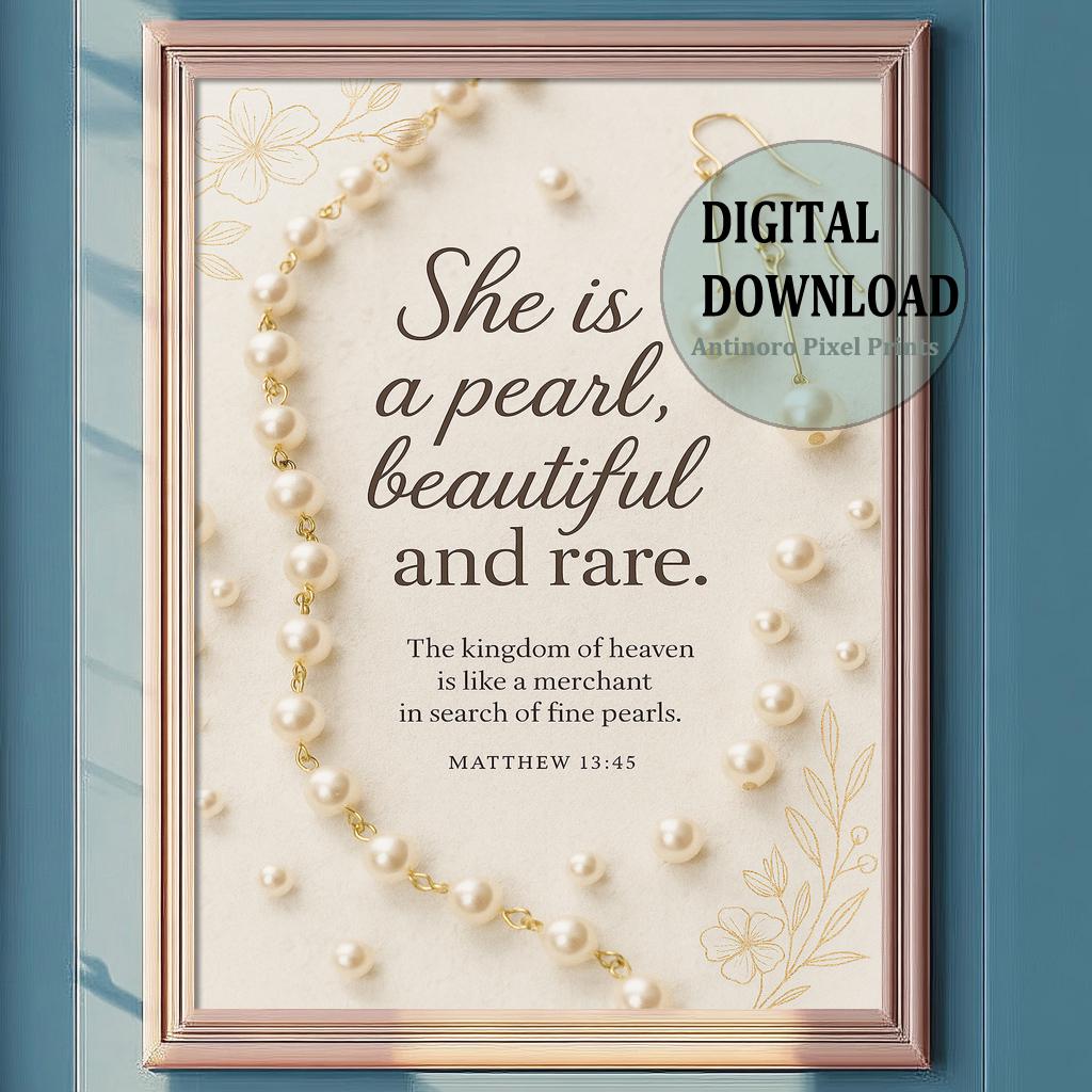 Pearl Scripture Art – Elegant Christian Home Decor (digital Download ...