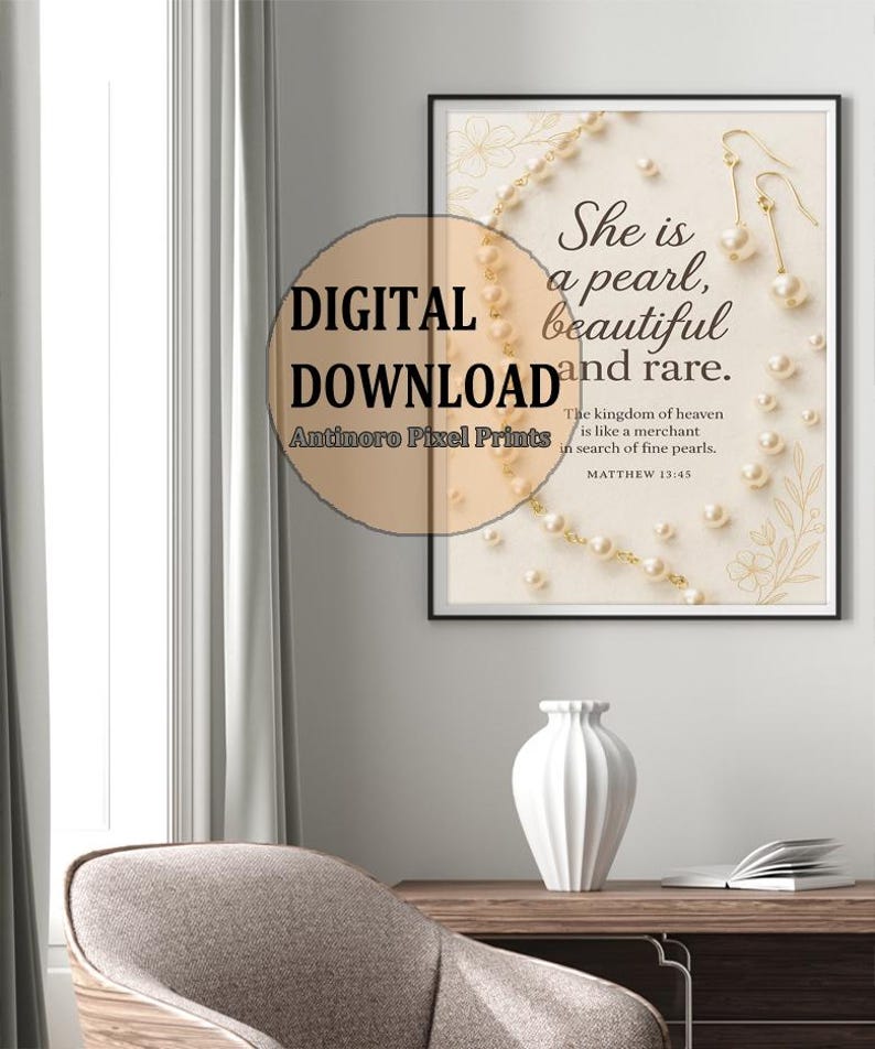 Pearl Scripture Art – Elegant Christian Home Decor (digital Download ...