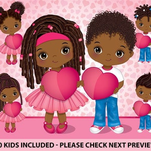Valentines Day Clipart Vector Valentine Day African | Etsy