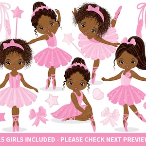 Ballerina Clipart Vector Ballerina Clipart African American | Etsy