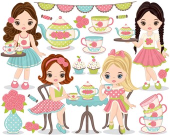 Tea Time Clipart | Etsy