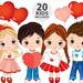 Valentines Day Kids Clipart Vector Love Kids Clipart Cute | Etsy