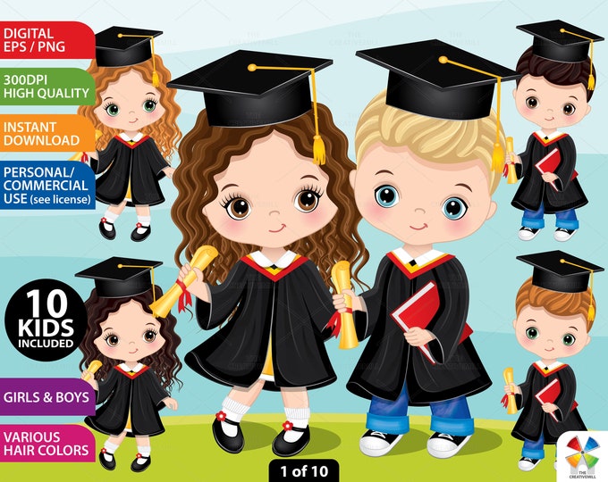 Graduation Clipart Doodle Boys Graduating School Clipart Diploma Class ...