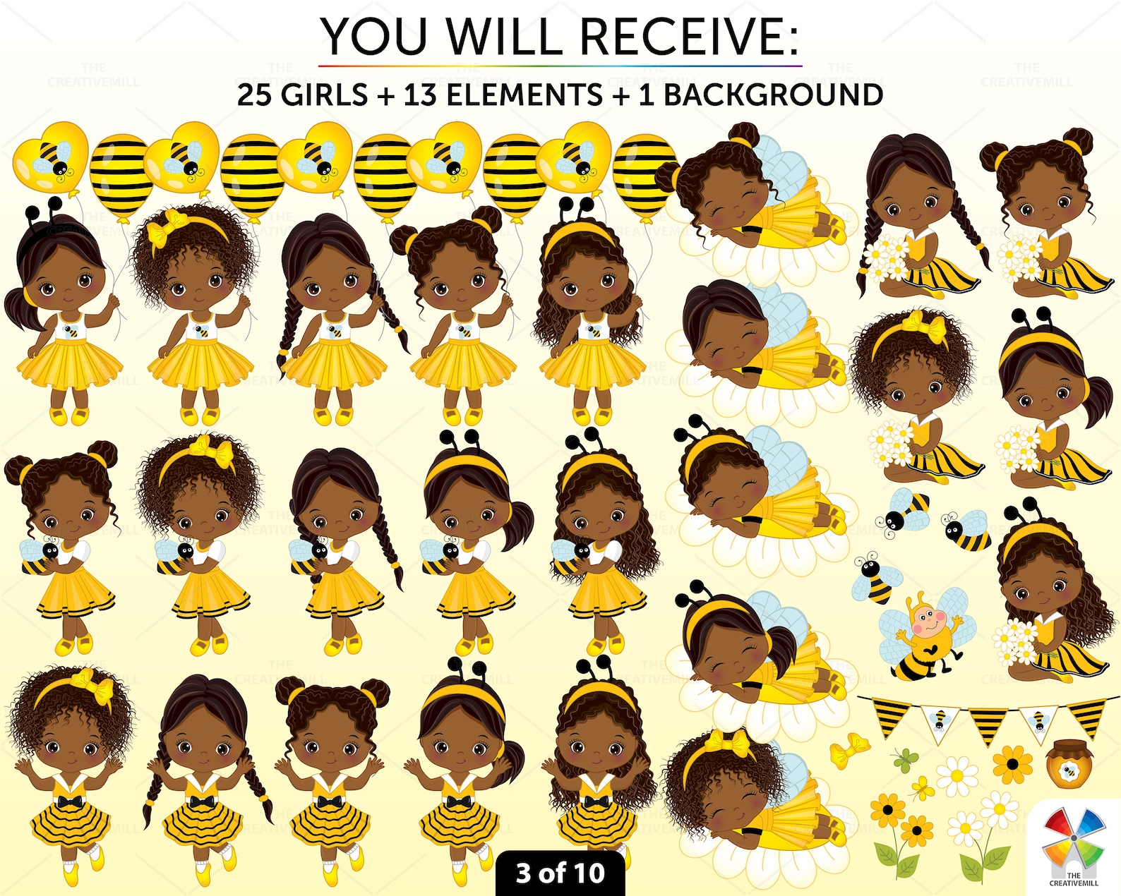 Bee Clipart Vector Bee Clipart Girl Clipart Bee Girls - Etsy