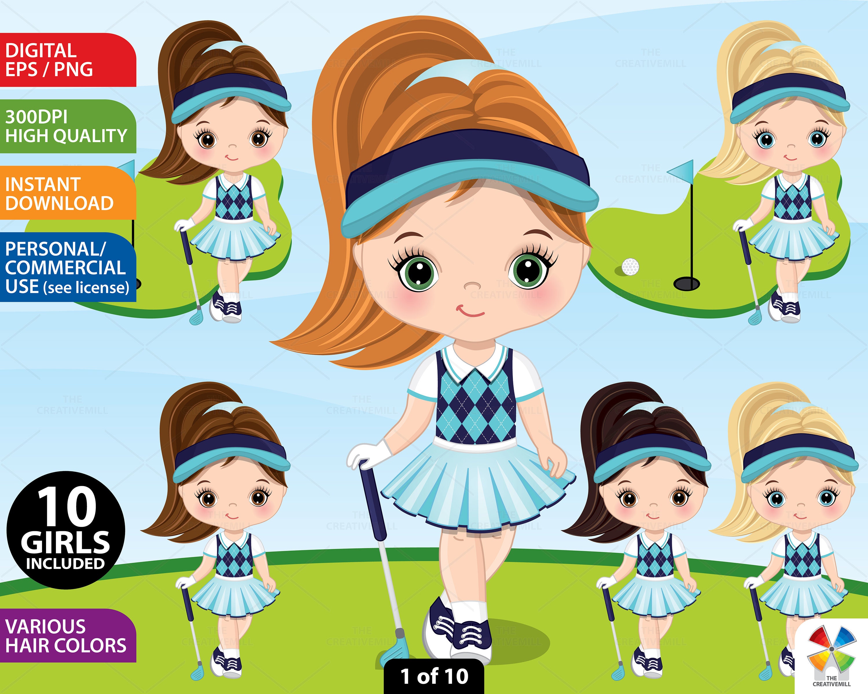 Girl Golfer Clip Art