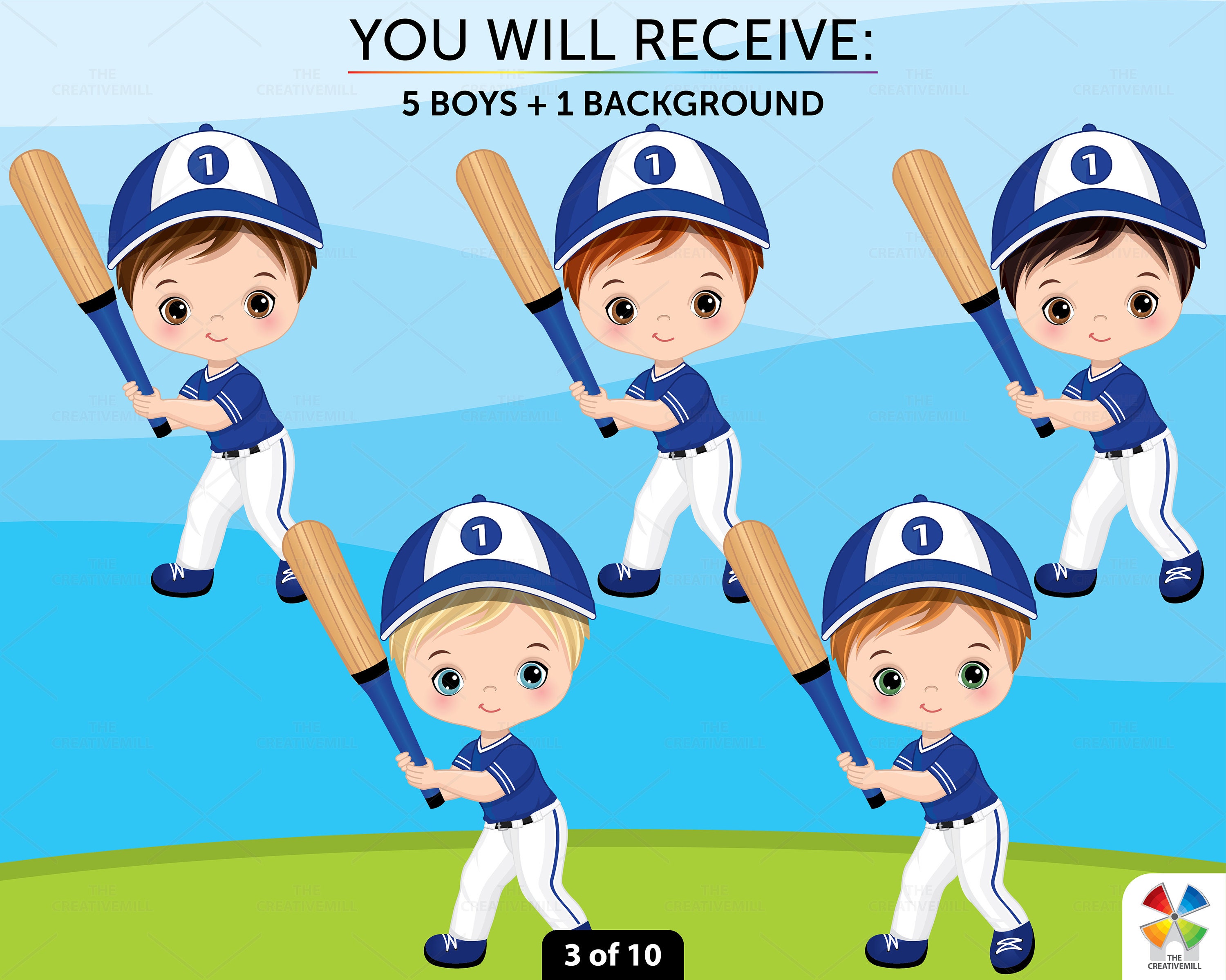 Kids Playing Baseball Clipart Png