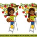 Girls Picking Apples Clipart - Vector Apples Clipart, Girls Clipart ...