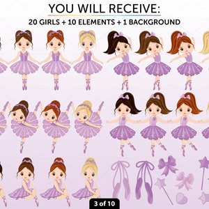 Ballerina Clipart - Vector Ballerina Clipart, Ballet Clipart, Purple ...