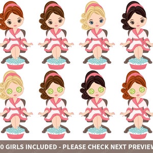 60 Spa Girls Clipart Vector Spa Girl, Spa Party Clipart, Spa Clipart ...