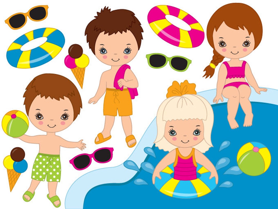 Girl Swimming Pool Clip Art