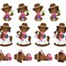 Baby Cowgirl Clipart, Vector Cow Girl, Cute Baby Girl, Denim, Afro ...