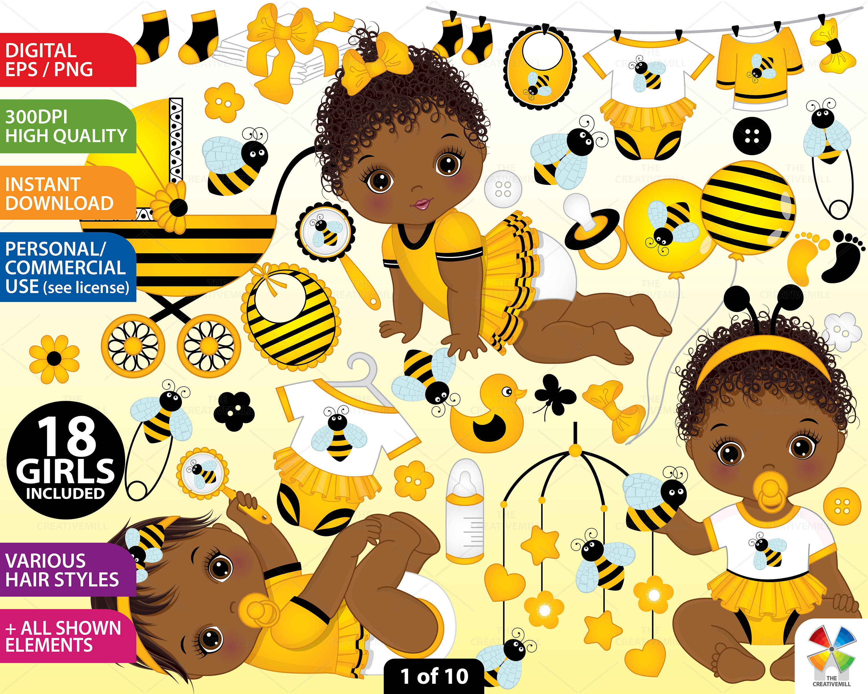 Bumble Bee Girl Clip Art