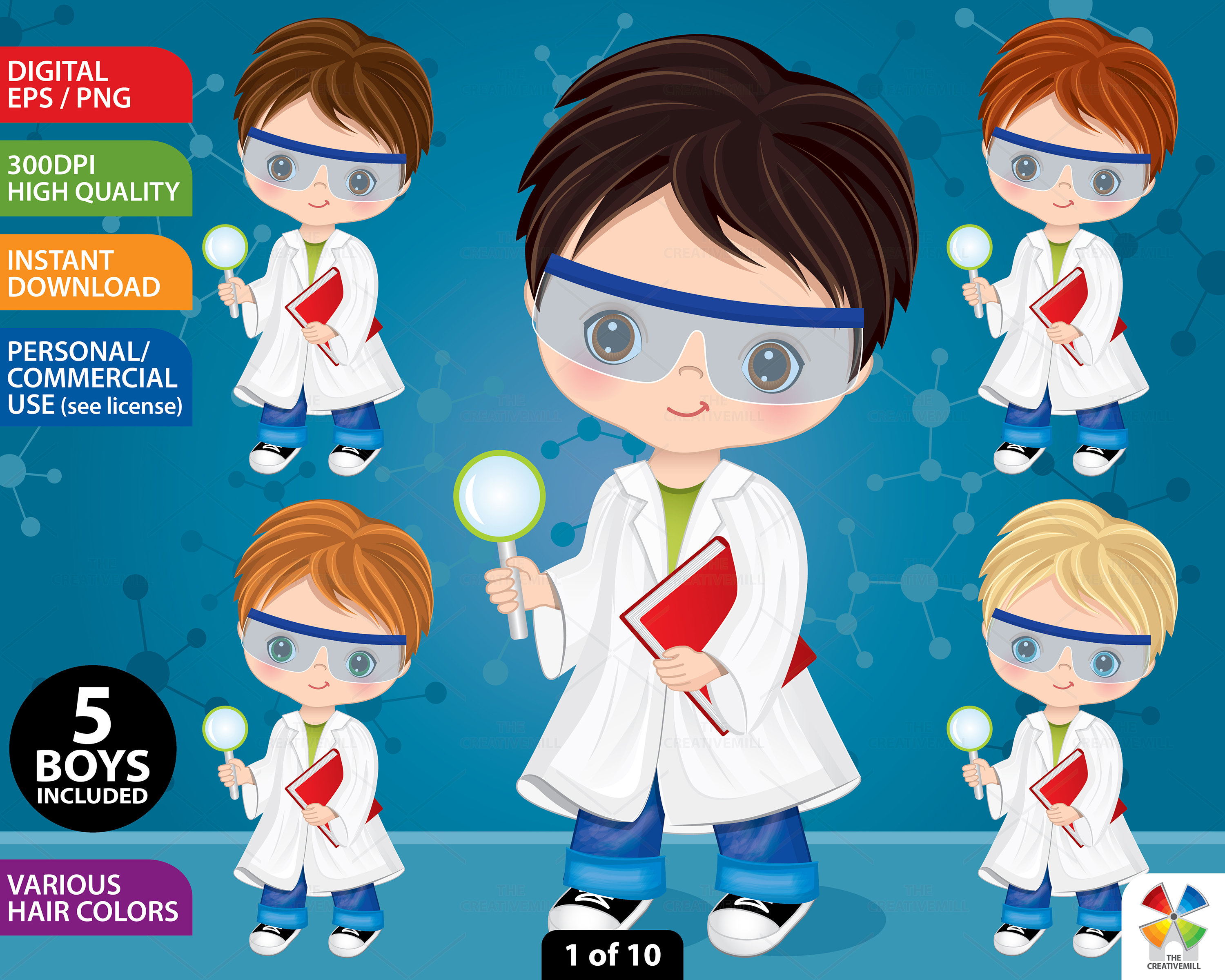 Boy Scientist Clipart