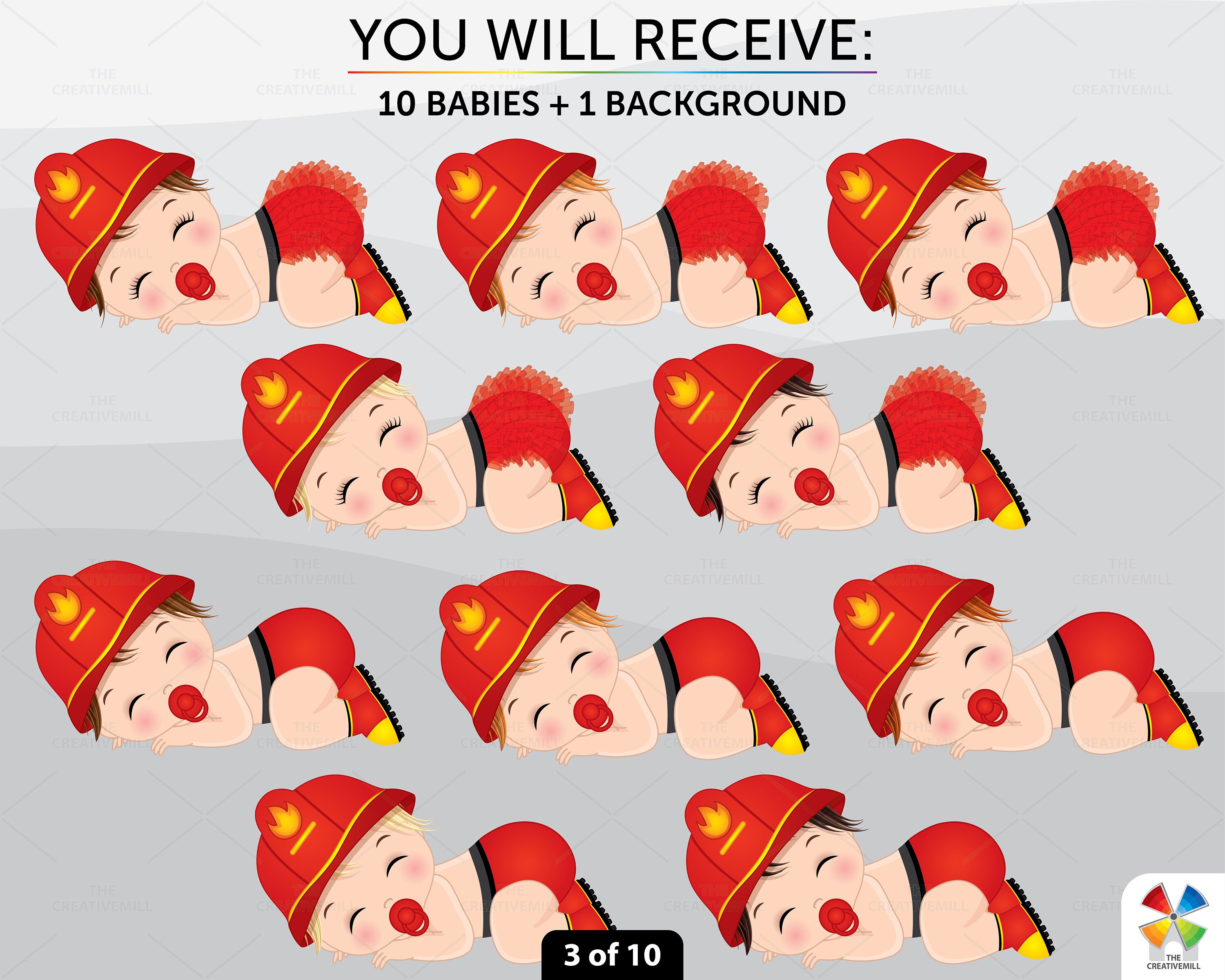 Firefighter Baby Clipart Vector Newborn Ruffled Diaper Baby - Etsy Canada